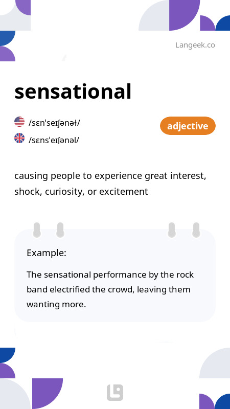 Definition & Meaning of "Sensational" | Picture Dictionary