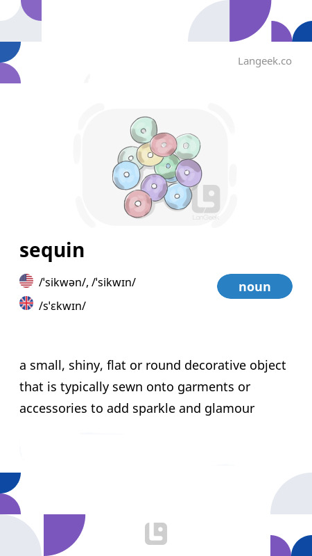 Definition & Meaning of "Sequin" | Picture Dictionary