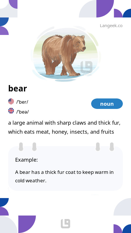 Definition & Meaning of "Bear" | Picture Dictionary