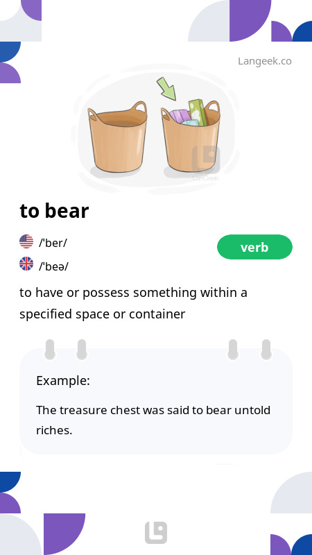 Definition & Meaning of "Bear" | Picture Dictionary