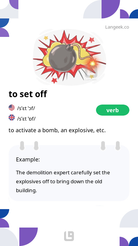 Definition & Meaning of "Set off" | LanGeek