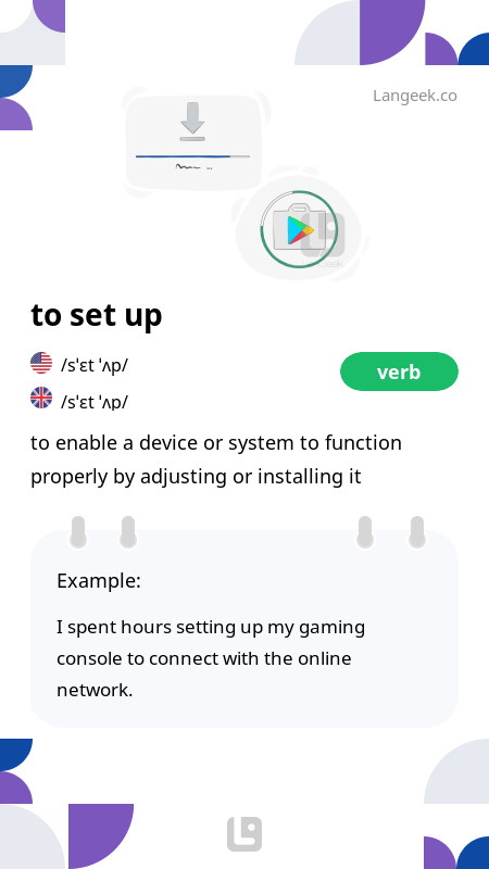 Definition & Meaning of "Set up" | Picture Dictionary