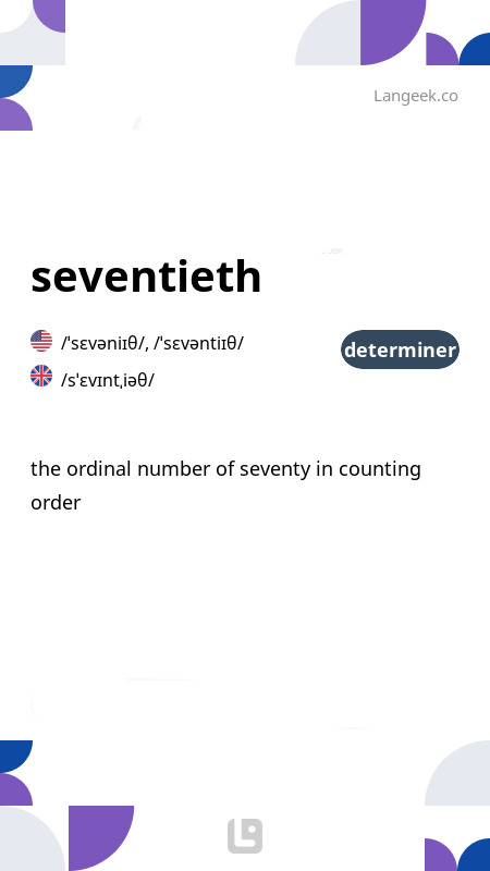 Definition & Meaning of "Seventieth" | Picture Dictionary