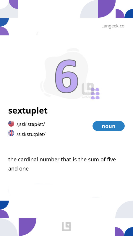 Definition & Meaning of "Sextuplet" | Picture Dictionary