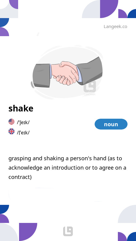 Definition & Meaning of "Shake" | Picture Dictionary