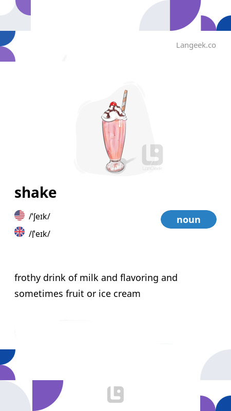 Definition & Meaning of "Shake" | Picture Dictionary