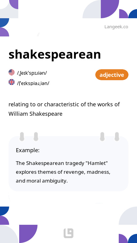 Definition & Meaning of "Shakespearean" | Picture Dictionary