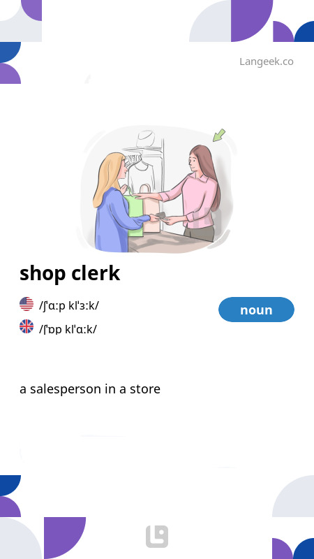 Definition & Meaning of "Shop clerk" | Picture Dictionary