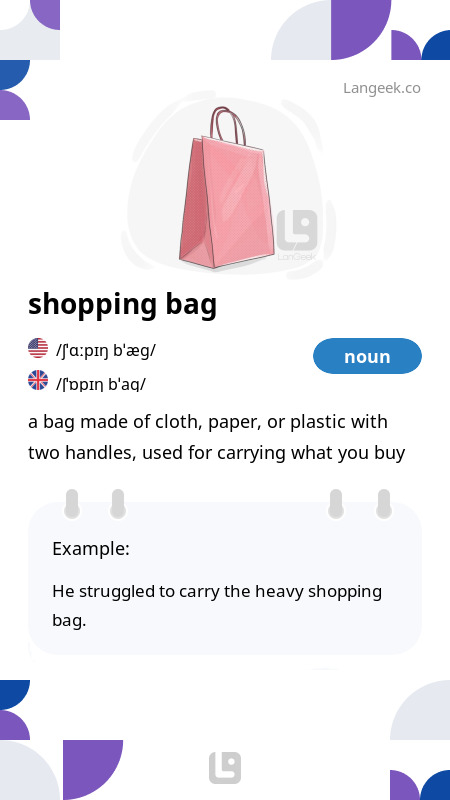 Definition & Meaning of "Shopping bag" | LanGeek