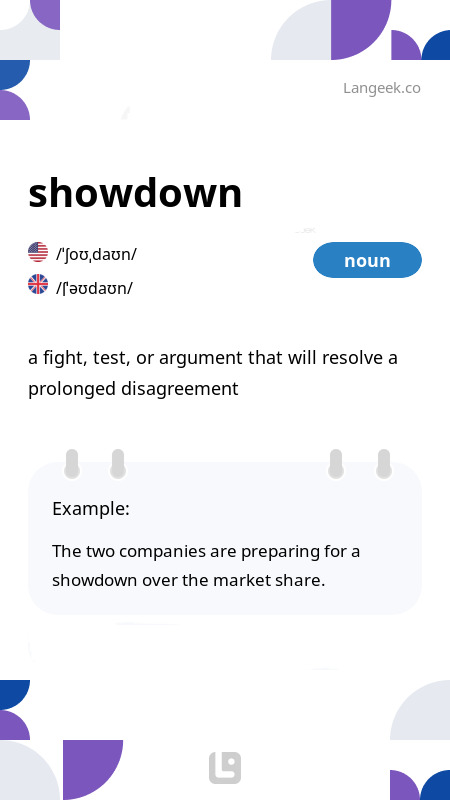 Definition & Meaning of "Showdown" | Picture Dictionary
