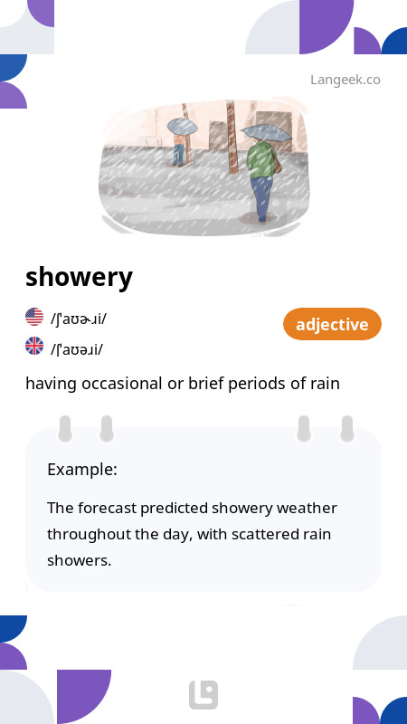 Definition & Meaning of "Showery" | Picture Dictionary
