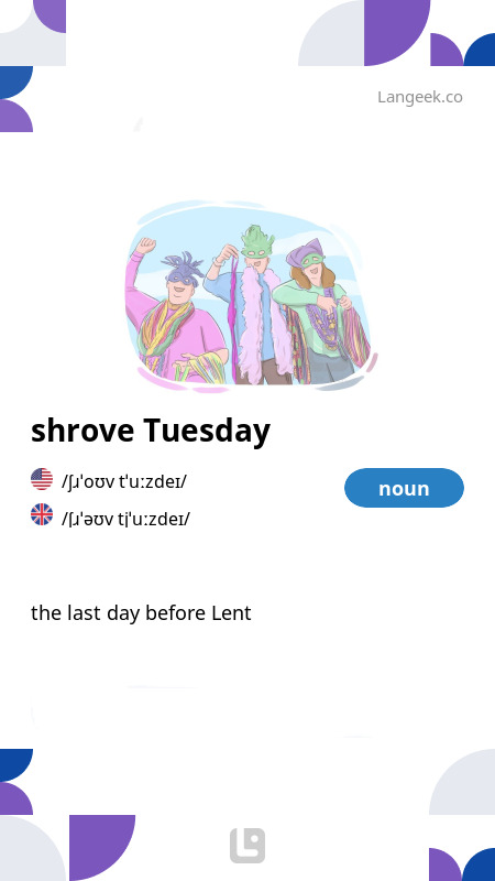 Definition & Meaning of "Shrove tuesday" | Picture Dictionary