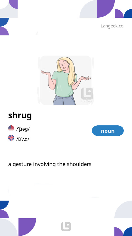 Definition & Meaning of "Shrug" | Picture Dictionary