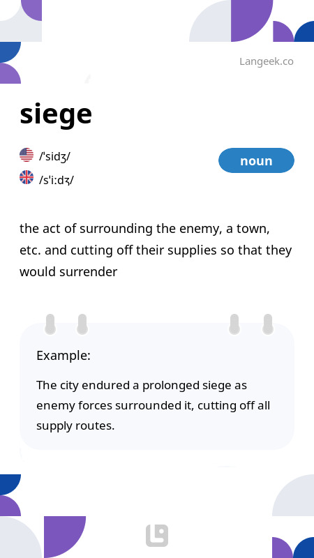 Definition & Meaning of "Siege" | Picture Dictionary