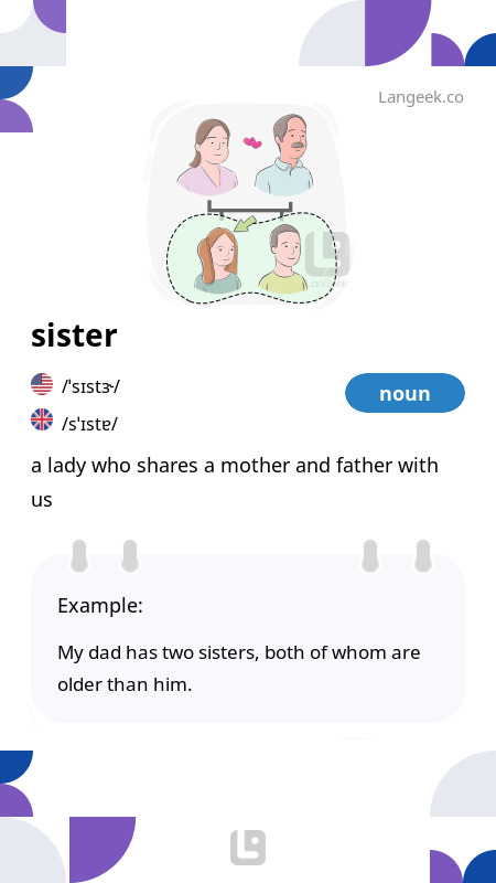 Definition & Meaning of "Sister" | Picture Dictionary