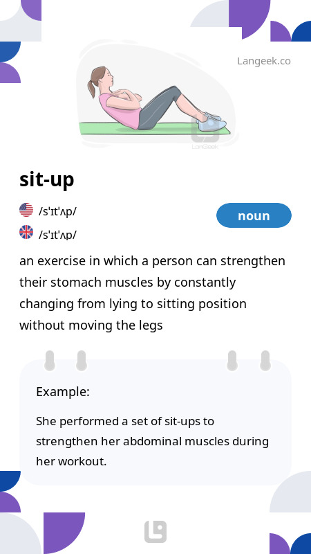 Definition & Meaning of "Sit-up" | Picture Dictionary