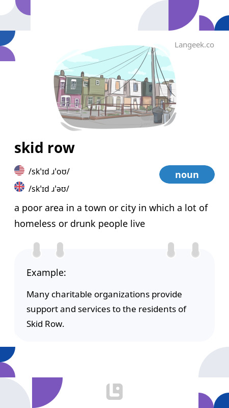 Definition & Meaning of "Skid row" | Picture Dictionary