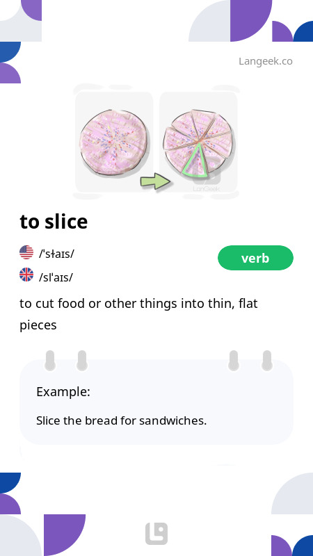 Definition & Meaning of "Slice" | LanGeek