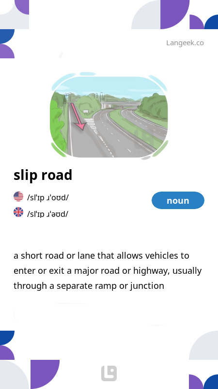 Definition & Meaning of "Slip road" | Picture Dictionary