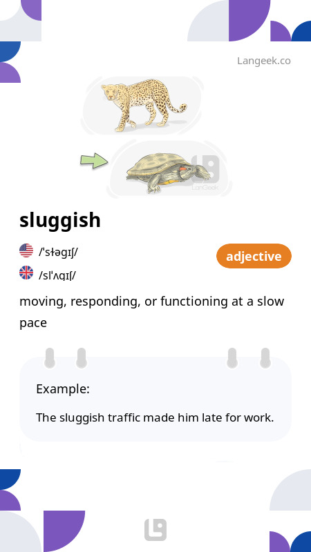 Definition & Meaning of "Sluggish" | Picture Dictionary