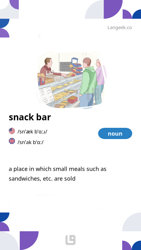 Definition & Meaning of "Snack bar" | Picture Dictionary