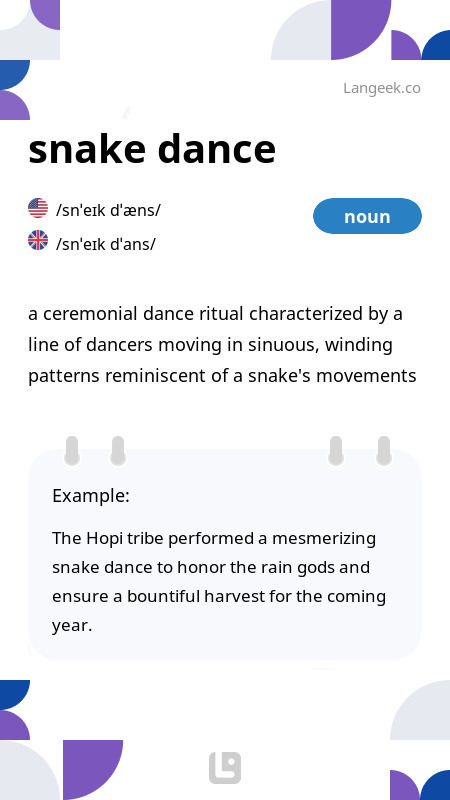 Definition & Meaning of "Snake dance" | Picture Dictionary