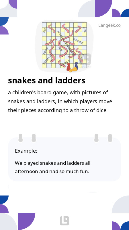 Definition & Meaning of "Snakes and ladders" | Picture Dictionary