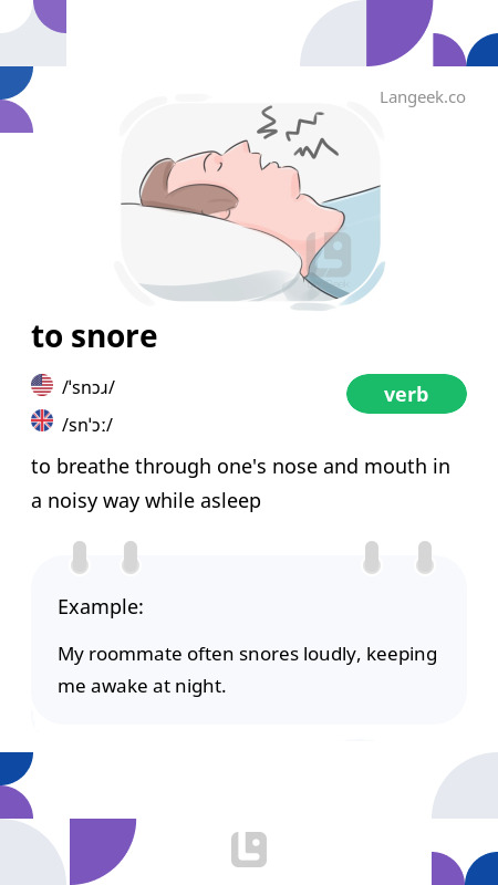 Definition & Meaning of "Snore" | Picture Dictionary