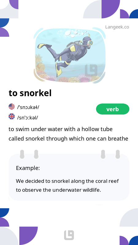 Definition & Meaning of "Snorkel" | Picture Dictionary