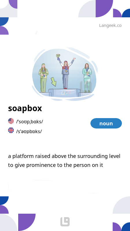 Definition & Meaning of "Soapbox" | LanGeek