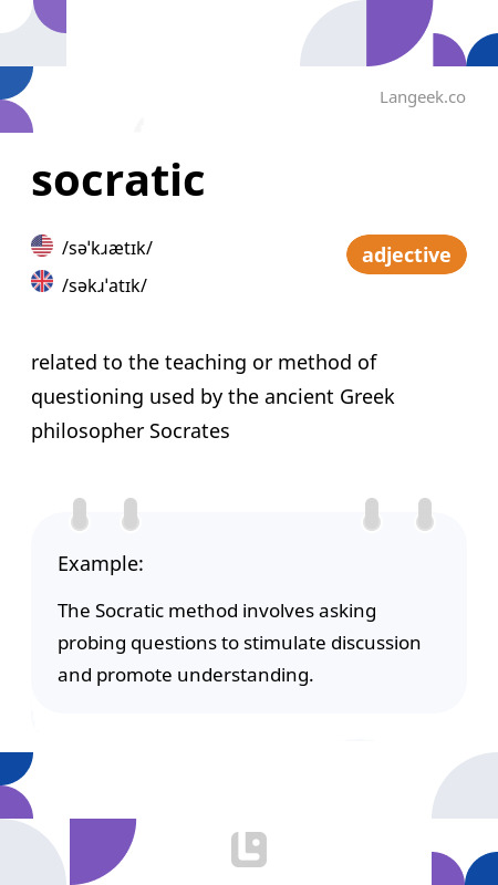 Definition & Meaning of "Socratic" | Picture Dictionary