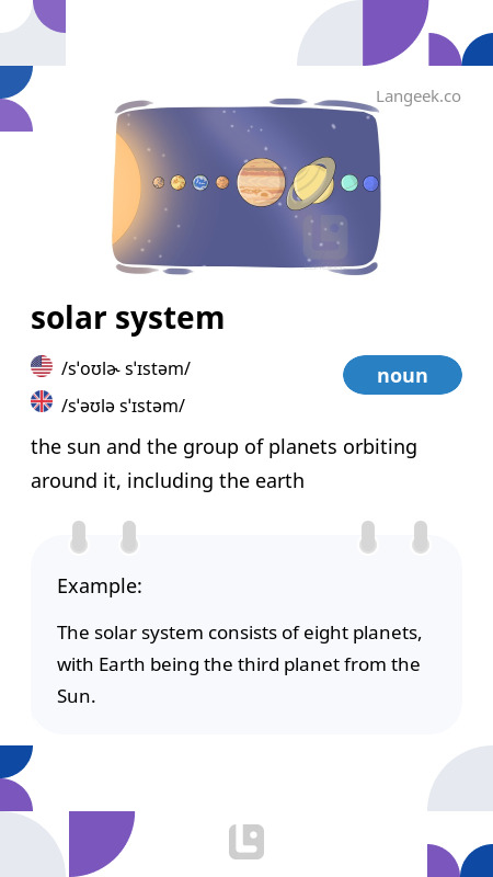 Solar System Definition Of Solar System At Dictionarycom Our Solar