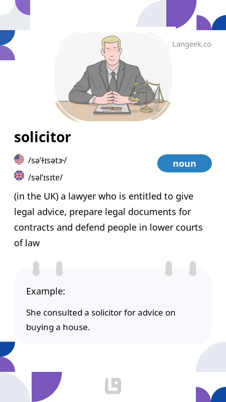 Definition & Meaning of "Solicitor" | LanGeek