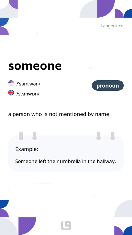 Definition & Meaning of "Someone" | Picture Dictionary