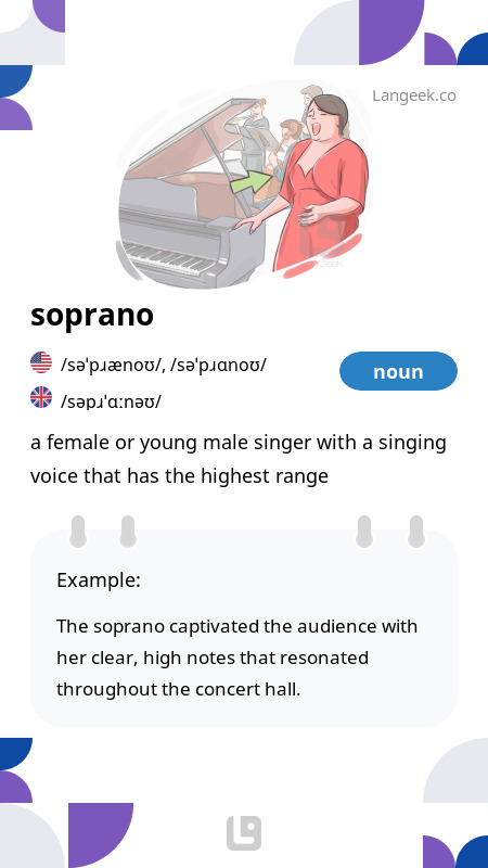 Definition & Meaning of "Soprano" | Picture Dictionary