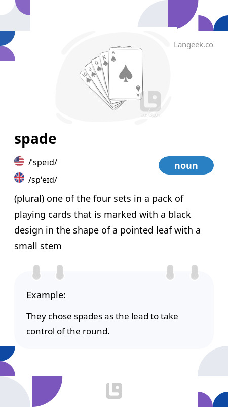 Definition & Meaning of "Spade" | LanGeek
