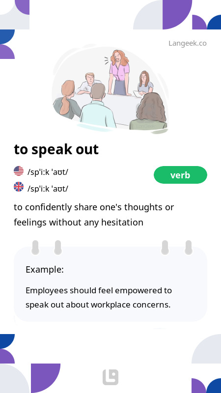 Definition & Meaning of "Speak out" | Picture Dictionary