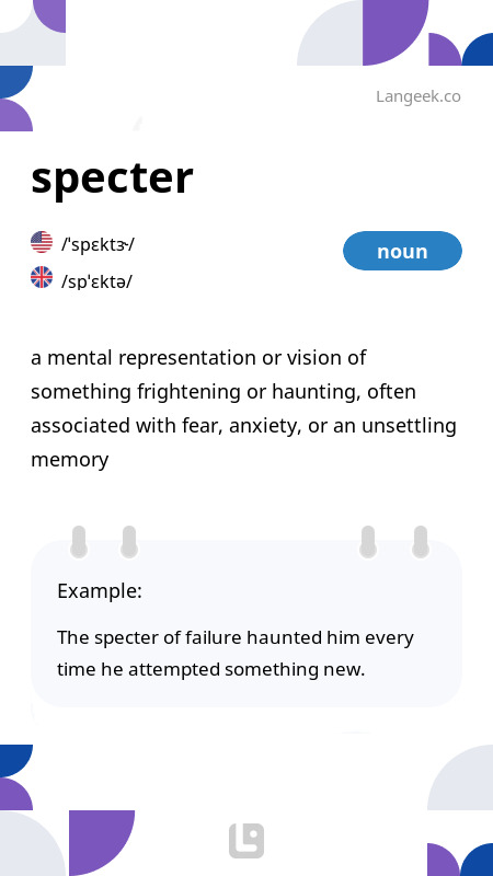Definition & Meaning of "Specter" | Picture Dictionary
