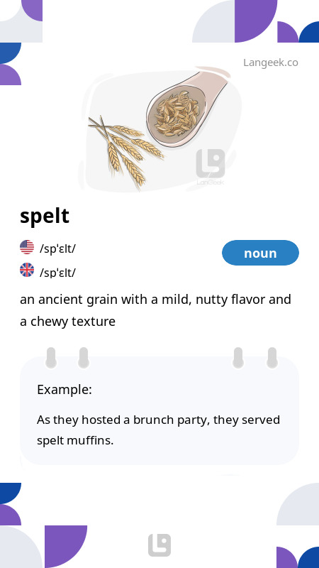 Definition & Meaning of "Spelt" | Picture Dictionary