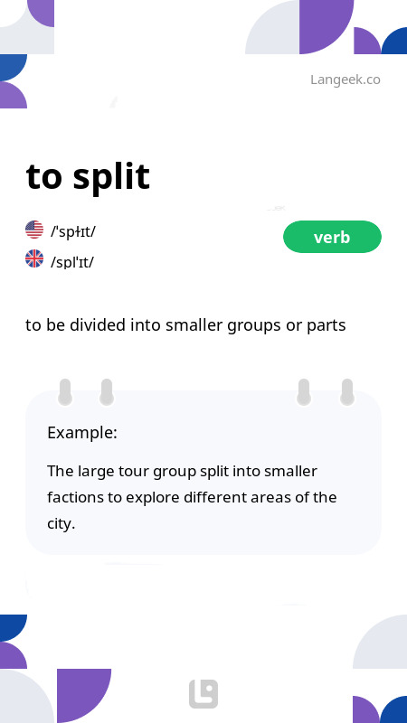 Definition & Meaning of "Split" | Picture Dictionary