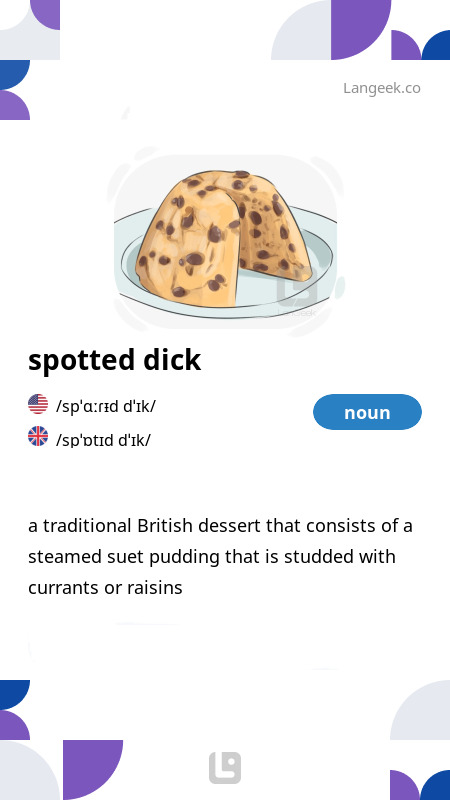 Definition & Meaning of "Spotted dick" | LanGeek