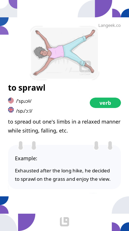 Definition & Meaning of "Sprawl" | Picture Dictionary