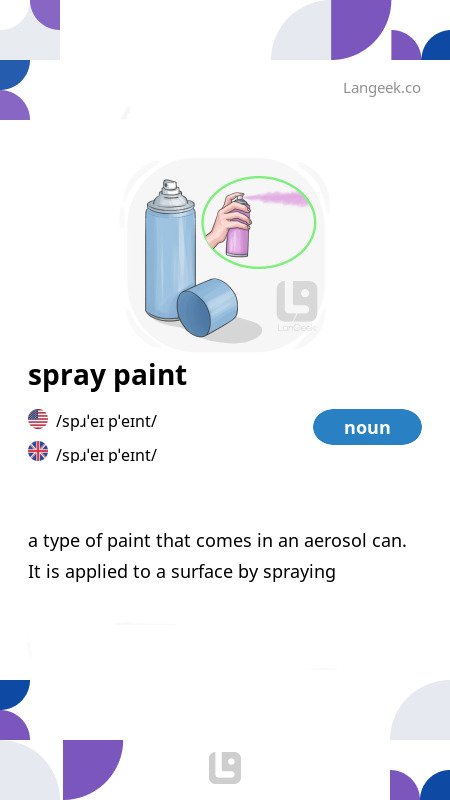Definition & Meaning of "Spray paint" | Picture Dictionary