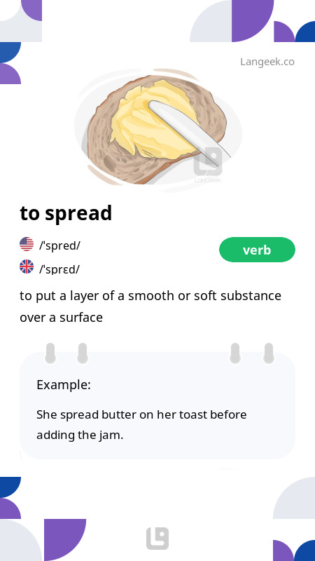Definition & Meaning of "Spread" | Picture Dictionary