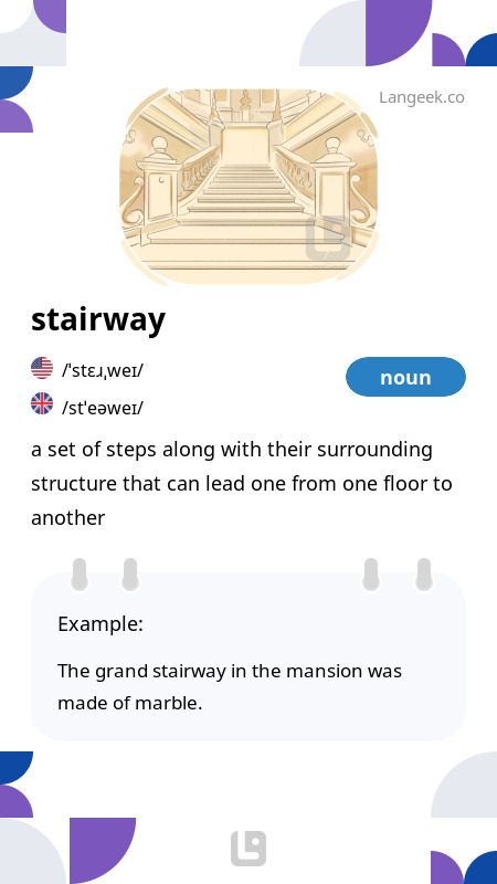 Definition & Meaning of "Stairway" | Picture Dictionary