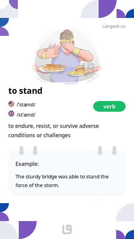 Definition & Meaning of "Stand" | LanGeek