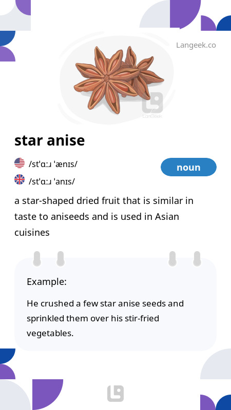 Definition & Meaning of "Star anise" | LanGeek