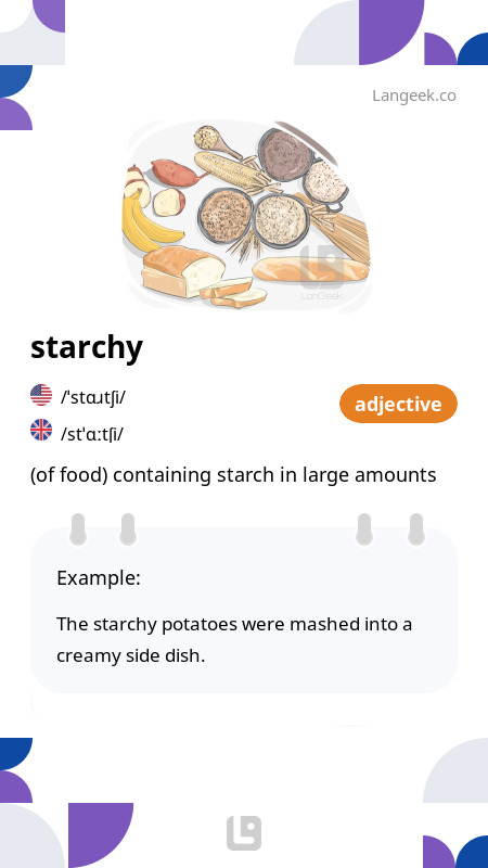 Definition & Meaning of "Starchy" | Picture Dictionary