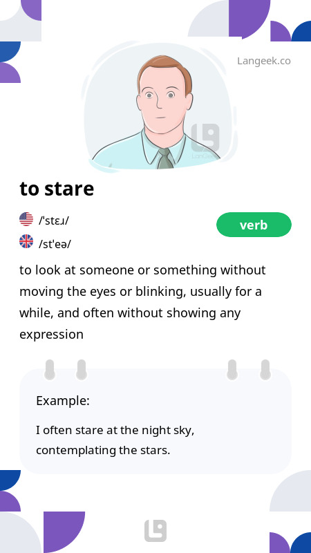 Definition & Meaning of "Stare" | Picture Dictionary