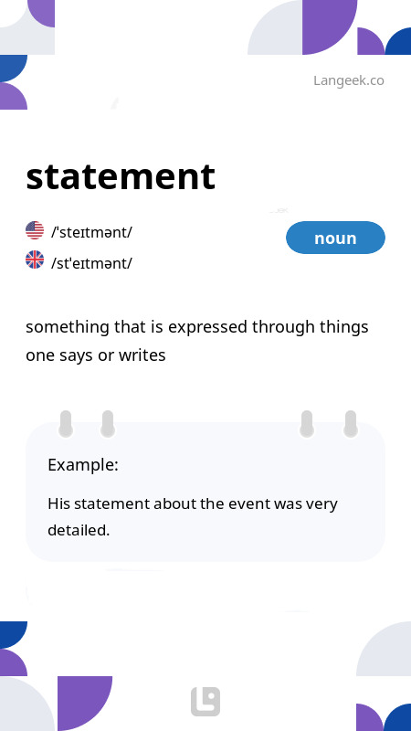 Definition & Meaning of "Statement" | Picture Dictionary